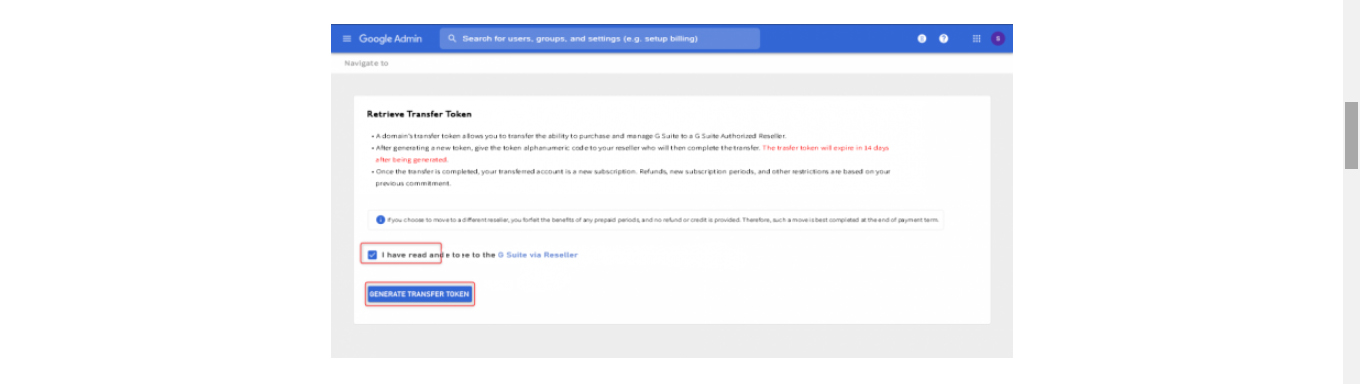 Google Workspace Transfer token creation | New Update