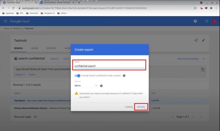 Google Vault: How Google Vault Data is Retained / Exported?