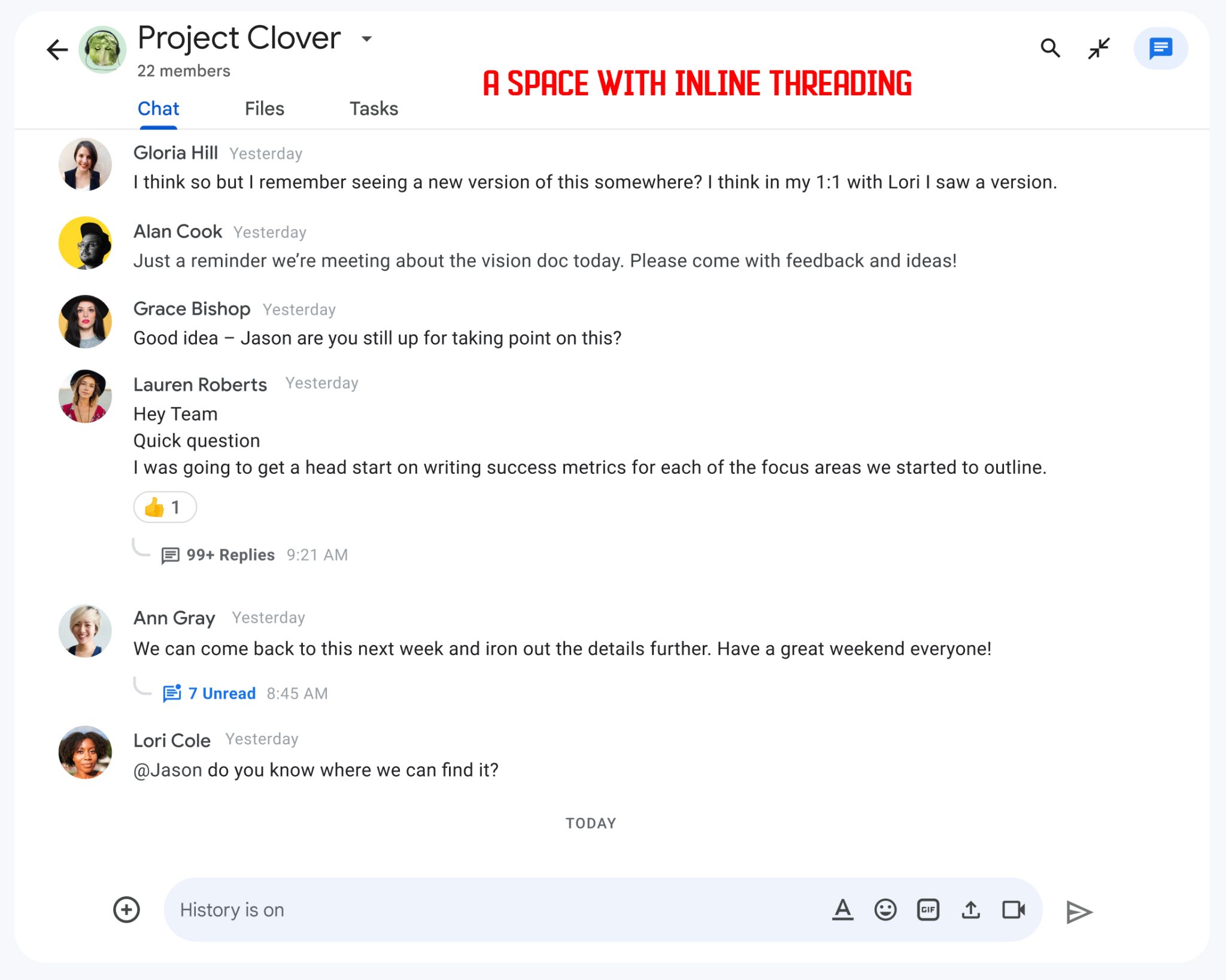 Google Chat Space with In-line threading | New Updates