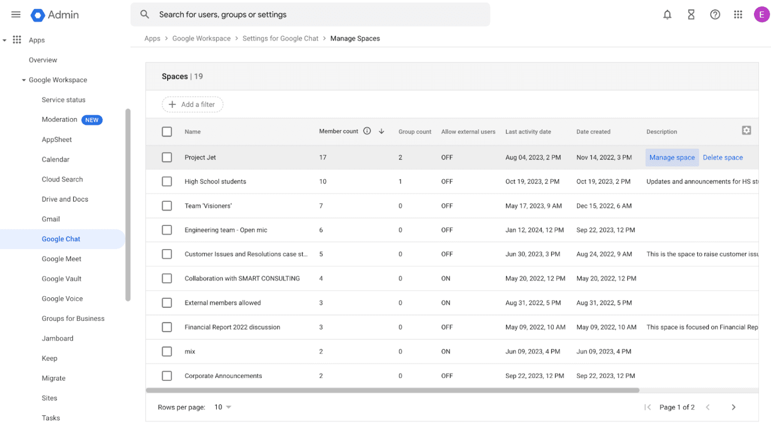 How to Manage Google Chat Spaces with Space Management Tool?