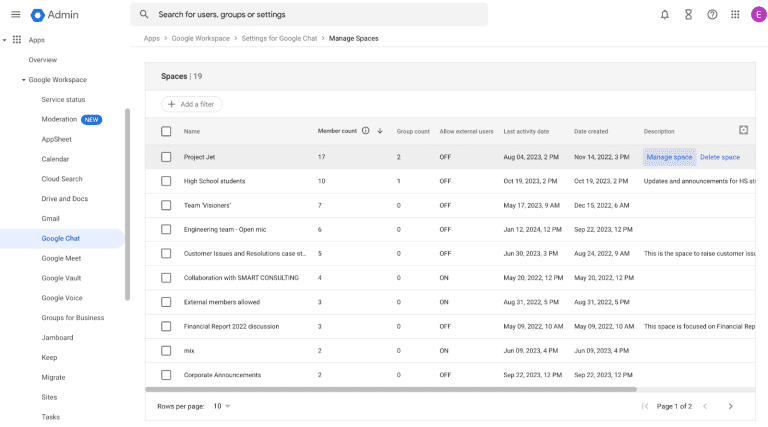 How to Manage Google Chat Spaces with Space Management Tool?